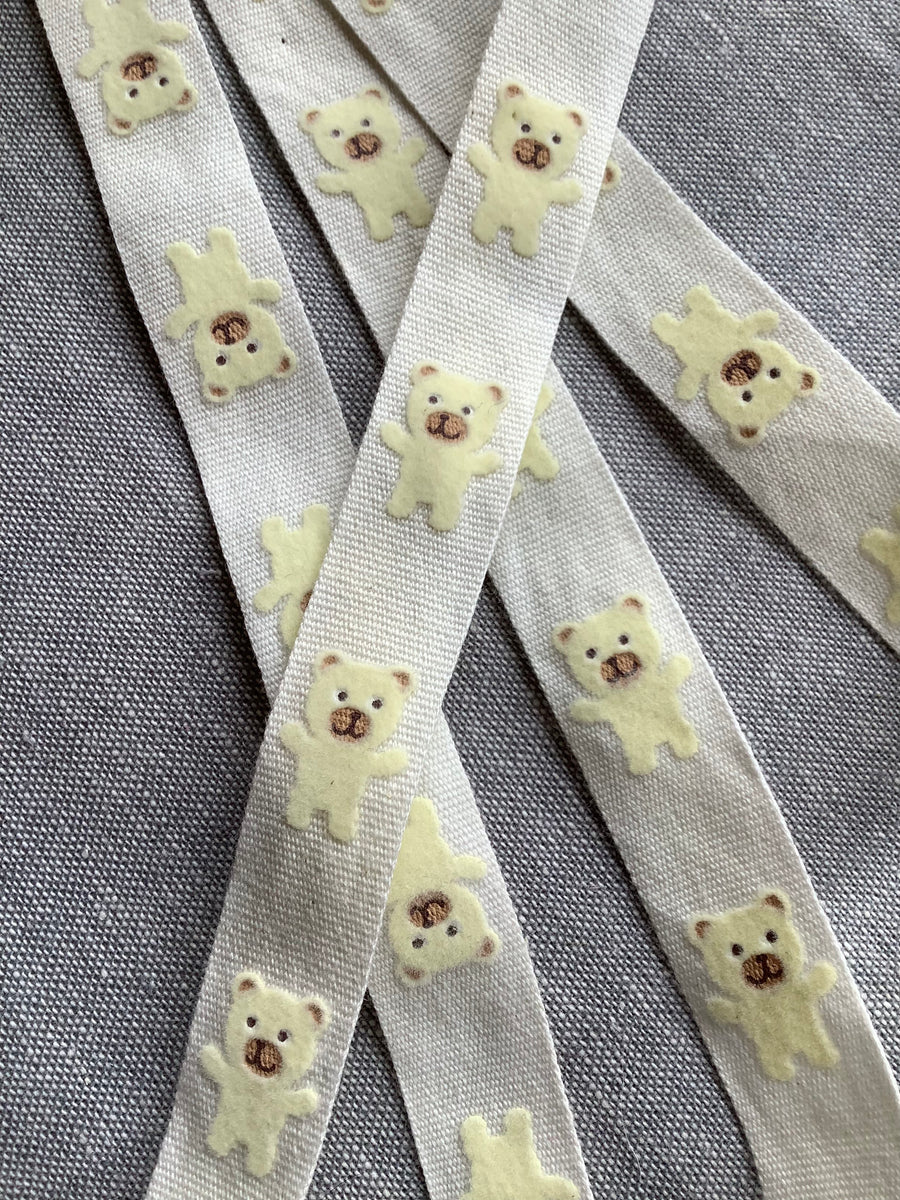 Flocked Bears Ribbon - 16mm - Cream – The Eternal Maker