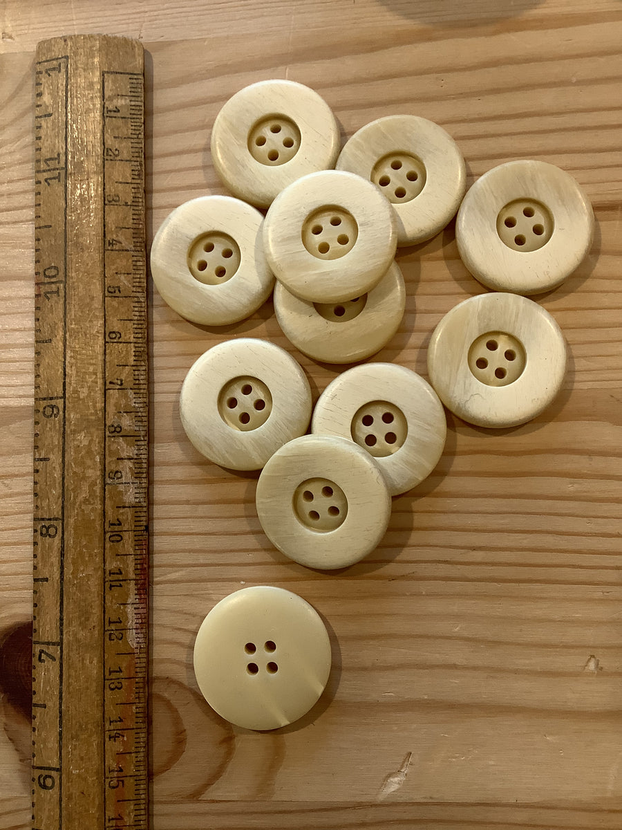 Chunky Cream - Horn Effect Coat Button with Recessed Hole - 28mm – The ...