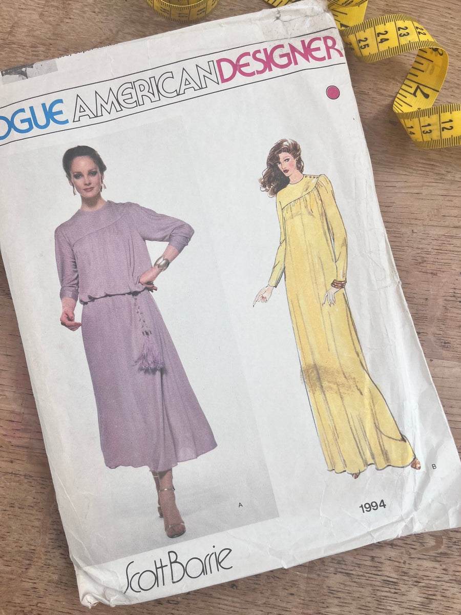 Vogue American Designer 1994 - Scott Barrie Dresses - Vintage Sewing P ...