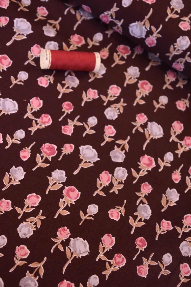 Retro Pop Roses - Brown - Mrs March's Collection - Lecien – The Eternal ...